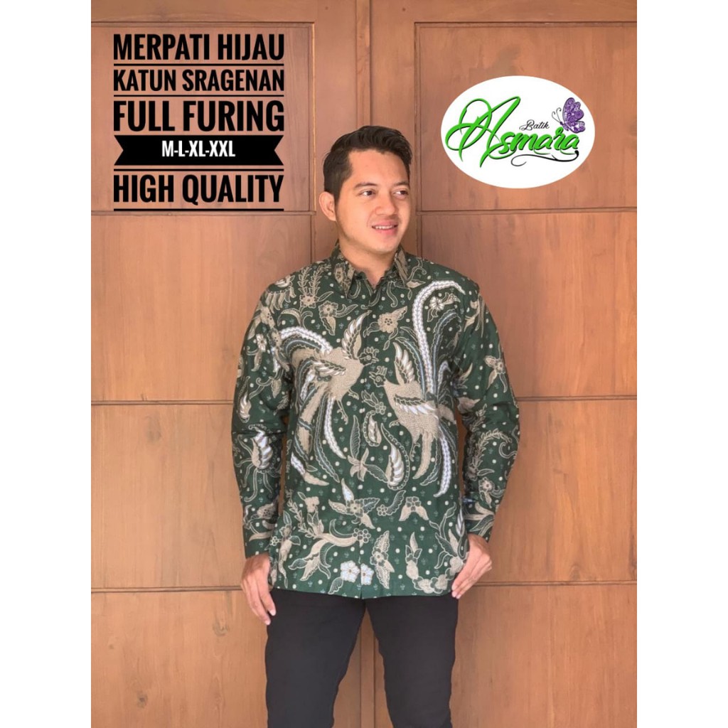 Jual MERPATI HIJAU ASMARA KEMEJA BAJU BATIK PRIA SOLO LENGAN PANJANG ...