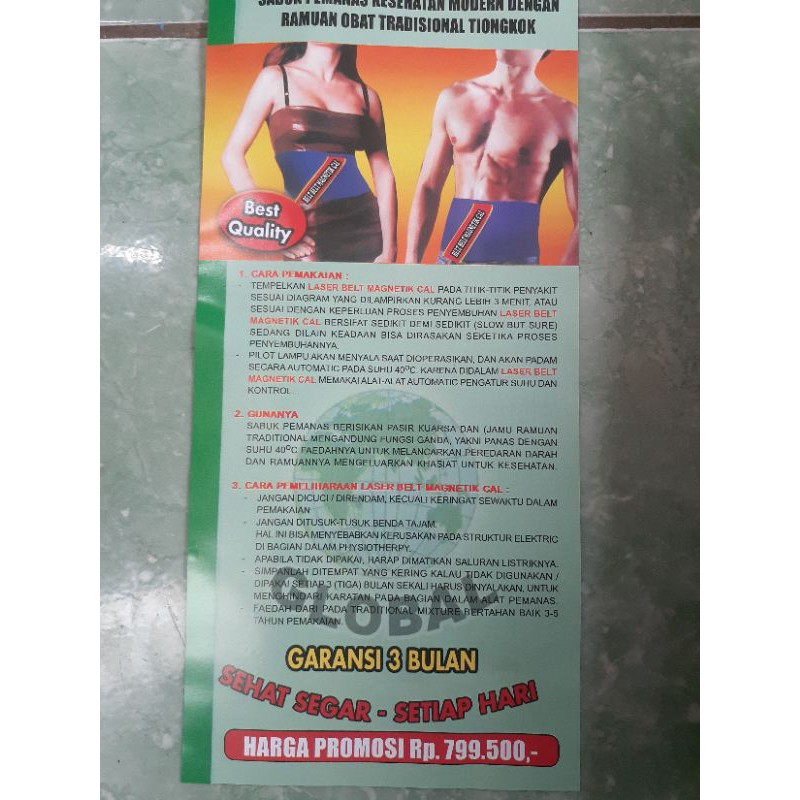 Jual Alat Terapi Pemanas Laser Belt Magnetic Cal Bantal Global Health ...