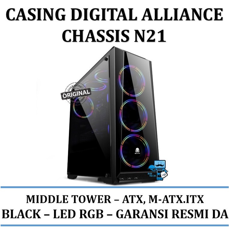 Jual Casing PC Digital Alliance Chassis N21 Black - Original | Shopee Indonesia