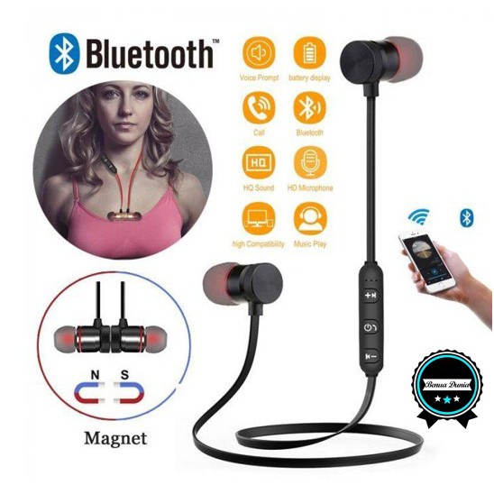 Jual BM028 Headset Headsfree Hf bluetooh tali sport magnetic super bAss ...