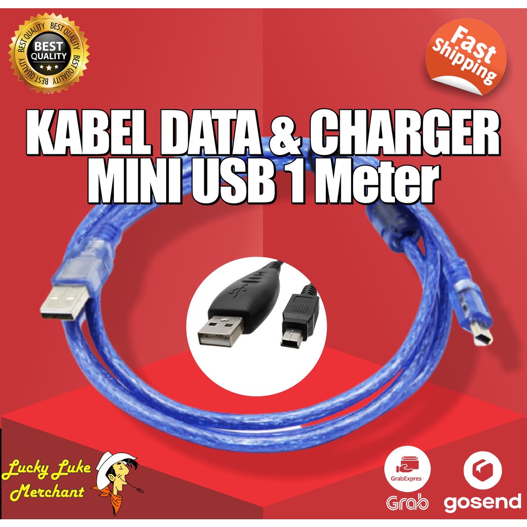Jual Kabel Mini USB 5 pin usb Male to Miniusb Data Cable Charger 100cm ...