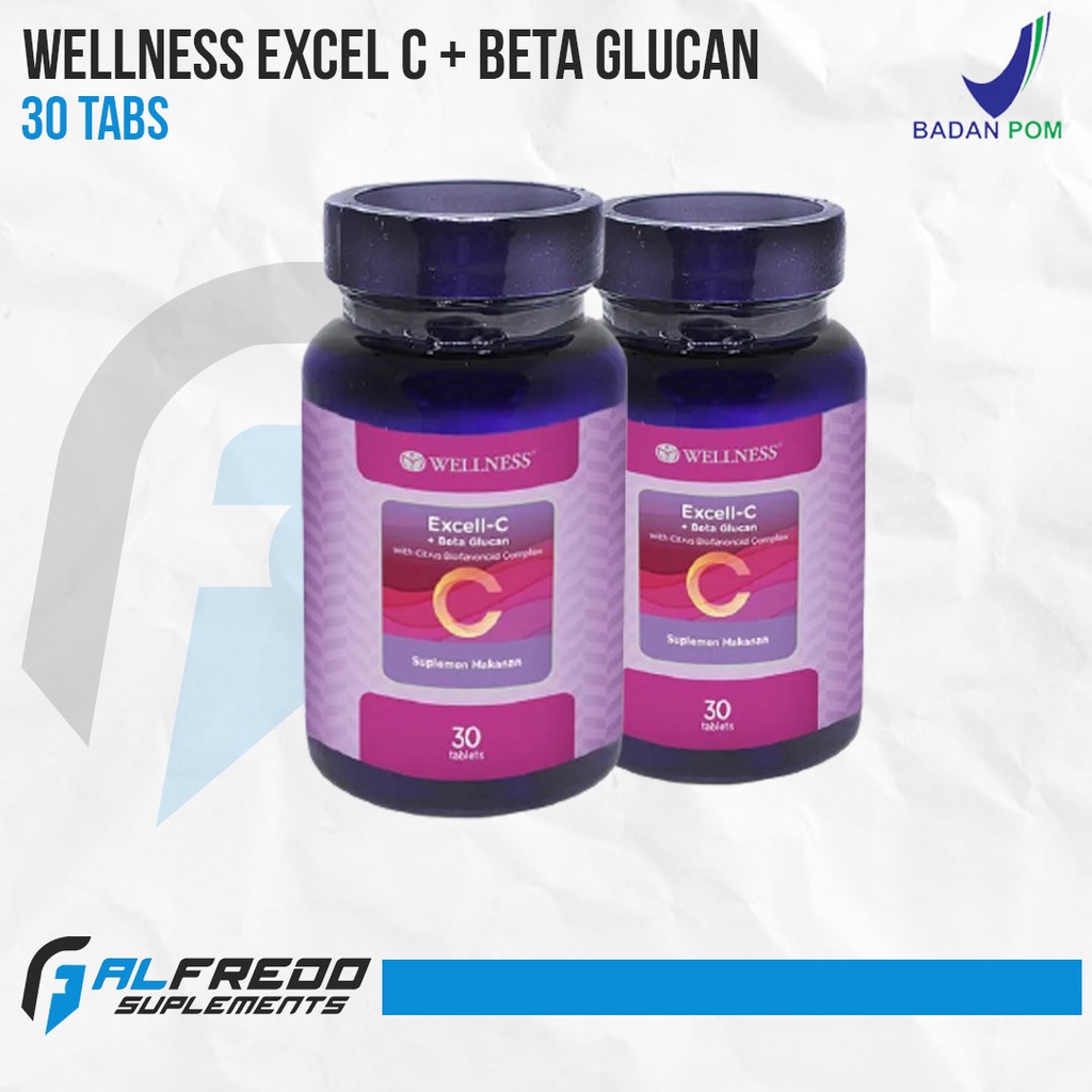 Jual Wellness Excel C + Beta Glucan 30 tablets Vitamin C Excel C ...