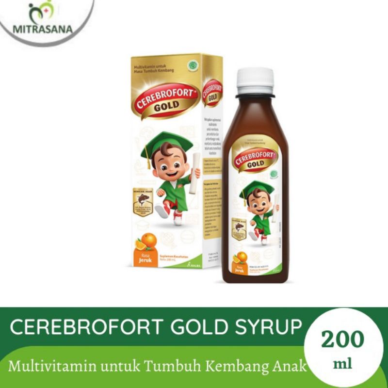 Jual Cerebrofort Gold Syrup Orange 200ml | Shopee Indonesia