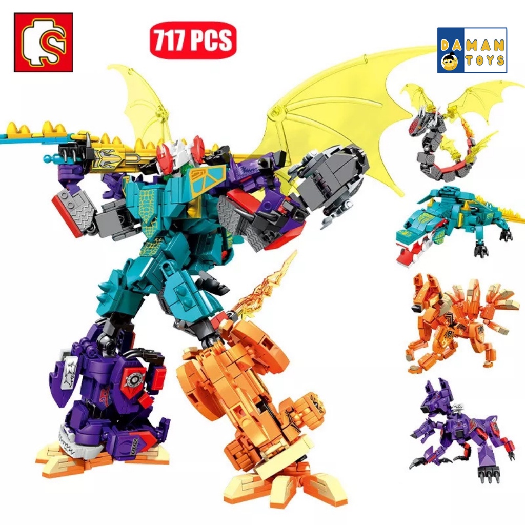 Jual DToys Brick Robot Army Tank 6 in 1 Mobil Robot Transformers ...