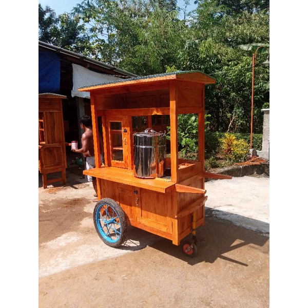 Jual gerobak bakso roda tiga dan satu dandang | Shopee Indonesia