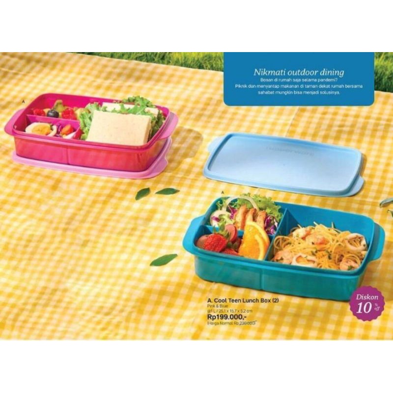 Jual Tempat bekal Tupperware / kotak makan tupperware / Divided Lunch ...