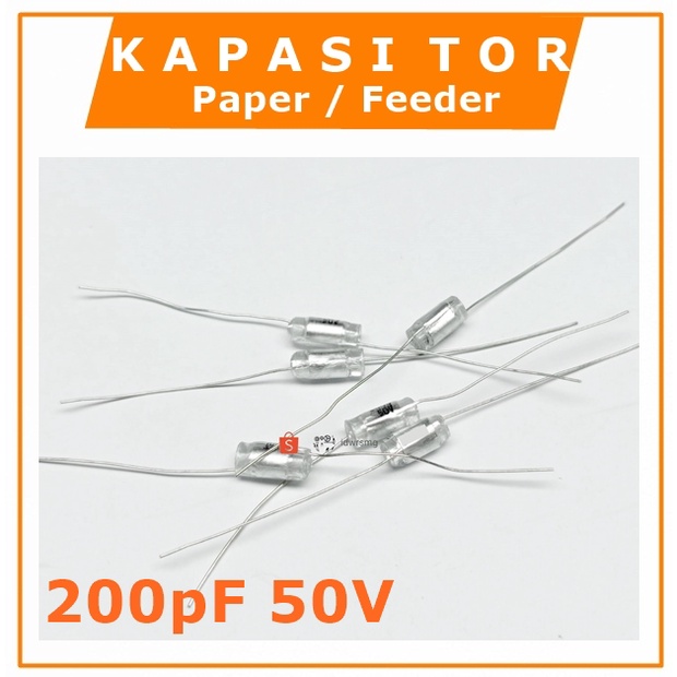 Jual Feeder Kapasitor Kertas 200pF code 200 50V Paper Capacitor 200 pF ...