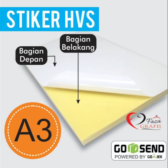 Jual Kertas sticker hvs ukuran a3 | Shopee Indonesia