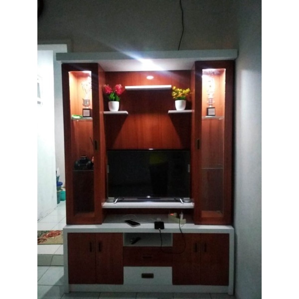 Jual rak tv minimalis / rak tv pajangan backdrop 150*200 | Shopee Indonesia