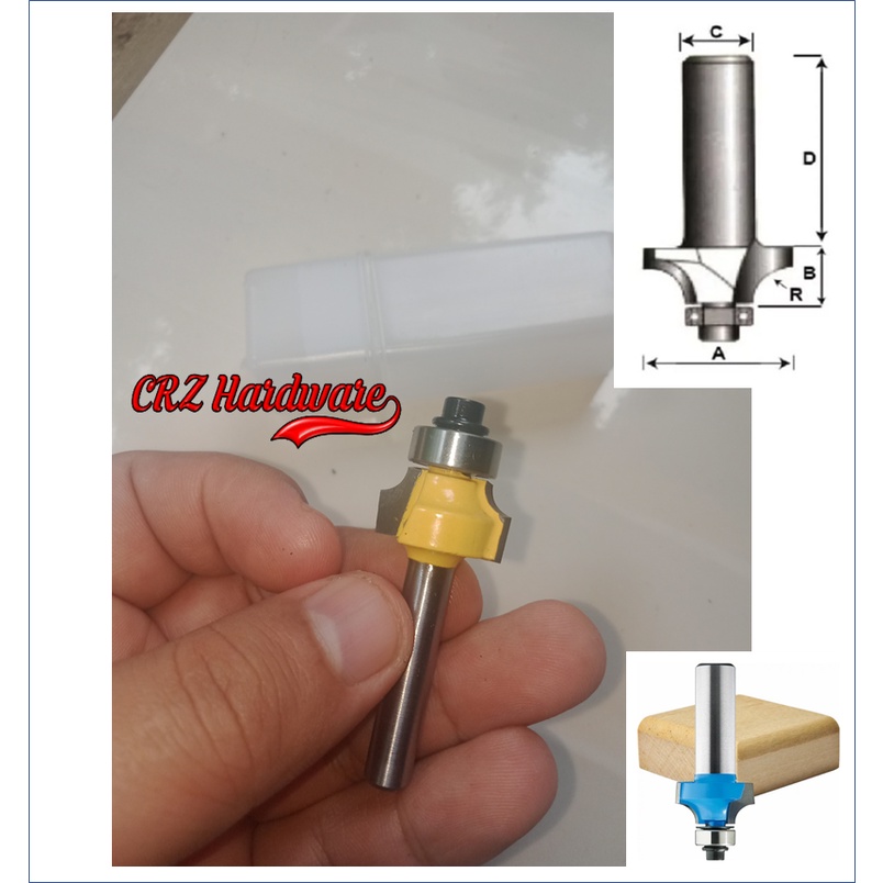 Jual Mata Profil Sudut Round Over Bit Mata Pisau Mesin Router Trimmer ...