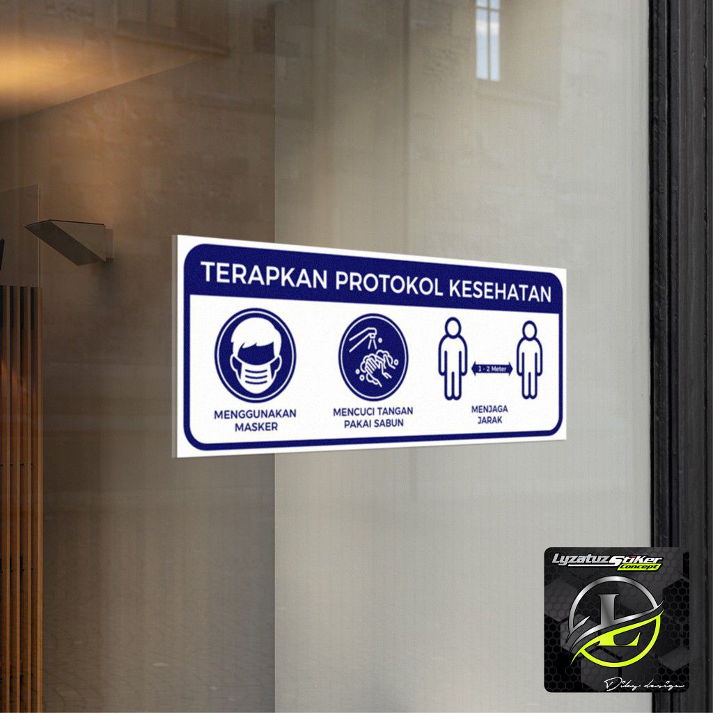 Jual Stiker Peringatan | Sticker Warning Sign | PROTOKOL KESEHATAN ...