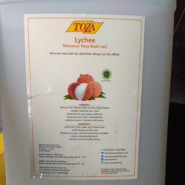 Jual Toza Juice Buah Leci 5 Liter / Galon | Shopee Indonesia