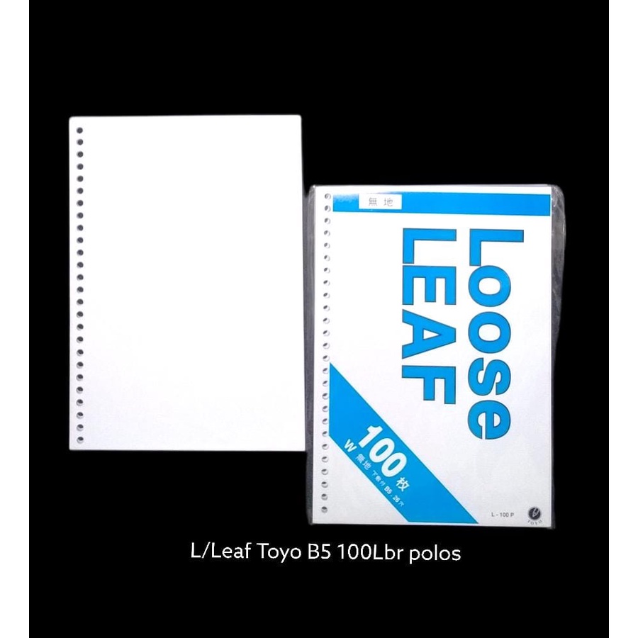 Jual KERTAS REFILL ISI BINDER NOTE LOOSE LEAF B5 POLOS TANPA GARIS 26 ...