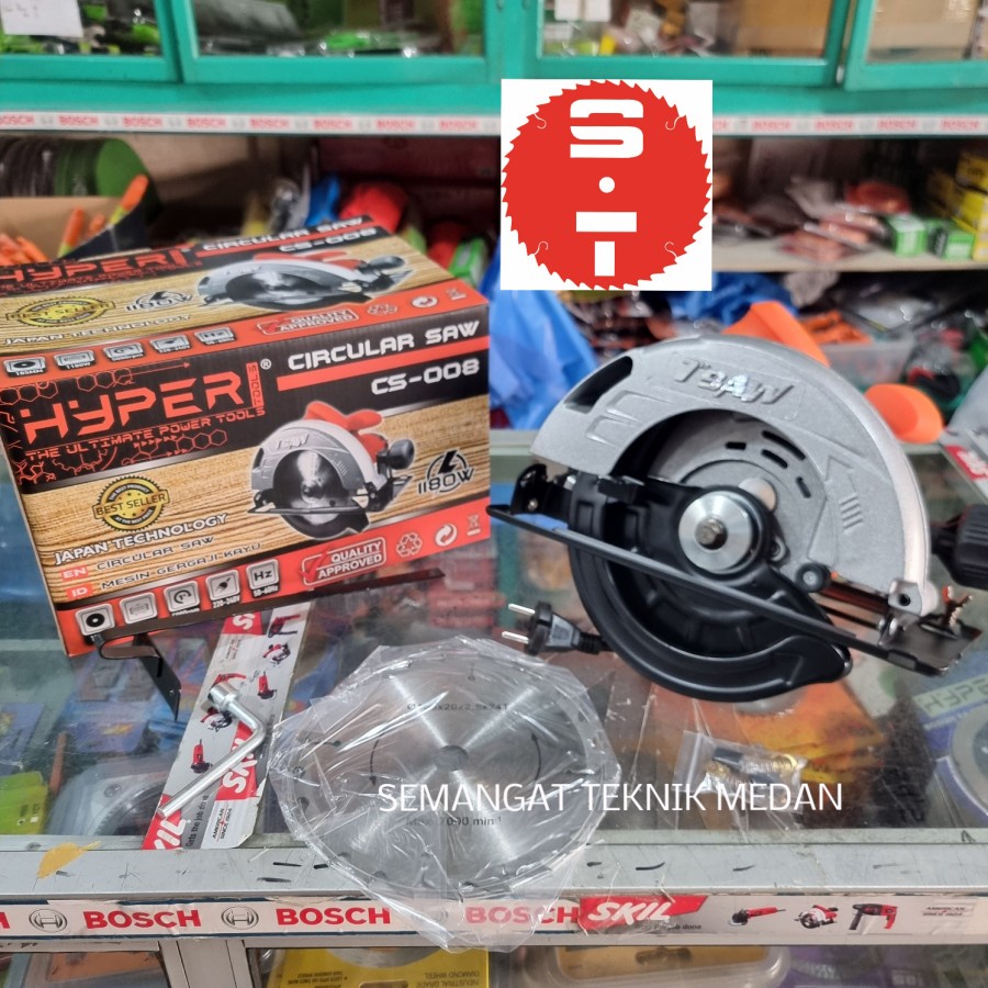 Jual CS-008 MESIN GERGAJI BELAH POTONG KAYU CIRCULAR SAW 7" HYPER CS008 | Shopee Indonesia