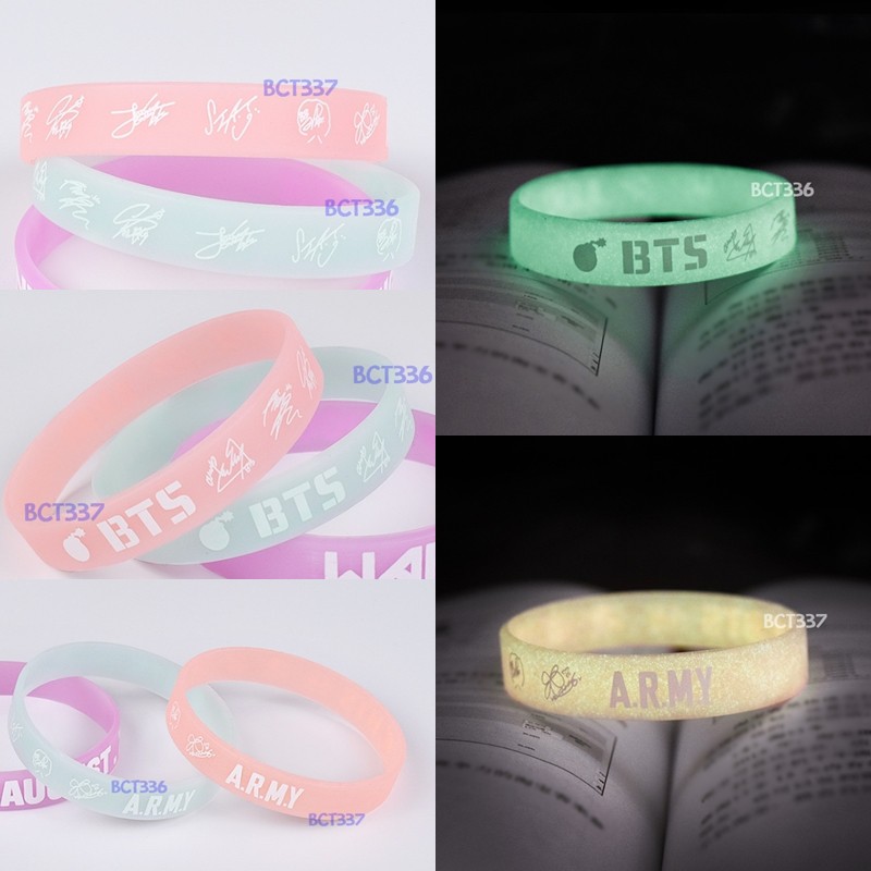 Jual BTS Sign Glow in the Dark Bracelet / Gelang ttd member BTS ...