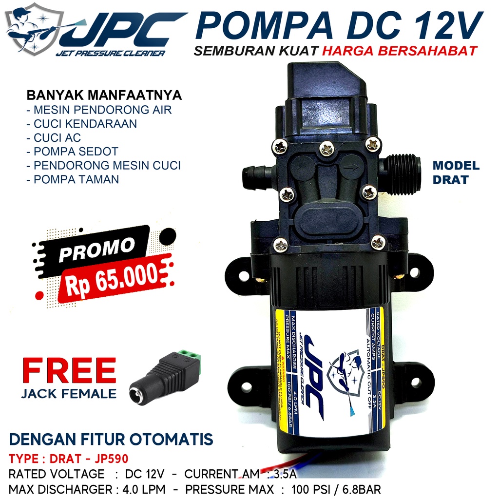 Jual Pompa DC 12V JPC DRAT Alat Cuci Mobil Motor AC Jet Cleaner Pompa ...