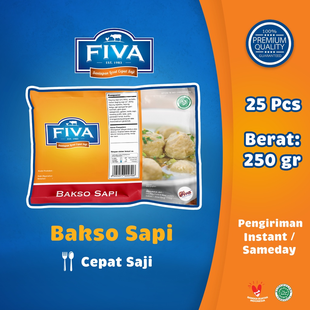 Jual FIVA Bakso Sapi 250 gram | Shopee Indonesia