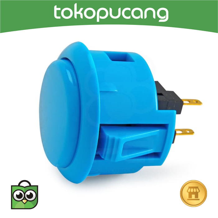 Jual Push On 30mm Biru Tombol Sanwa Type Arcade Button OBSF-30 Blue 30 ...