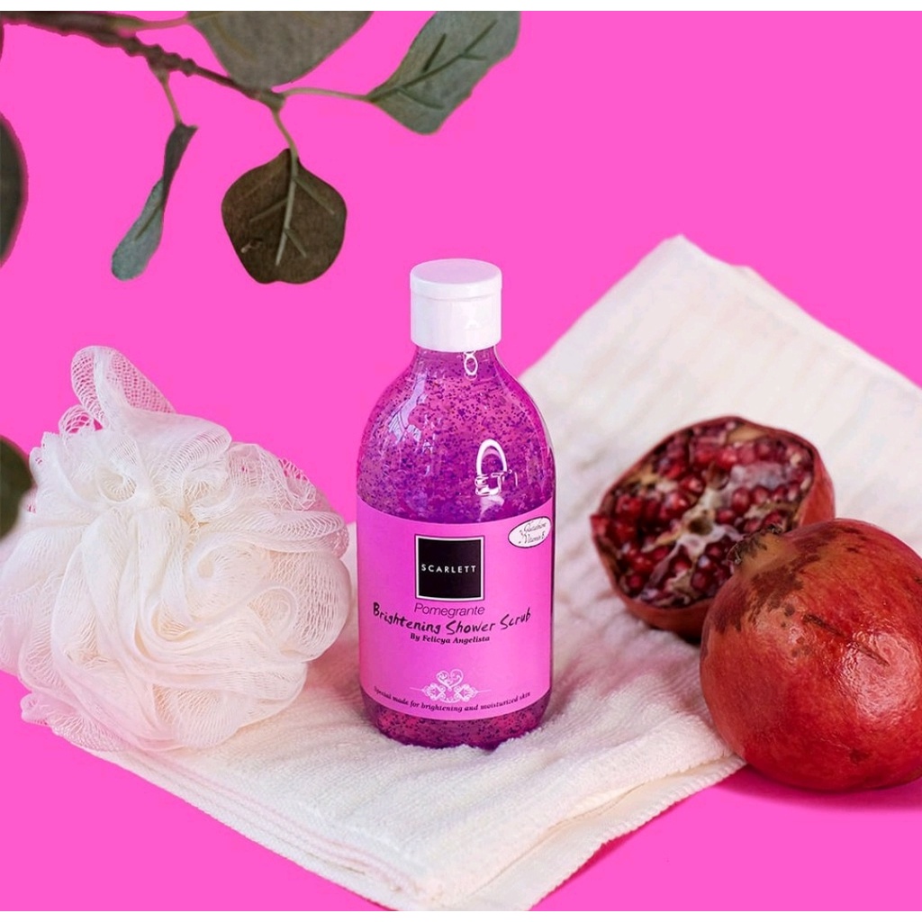 Jual Scarlett Whitening Shower Scrub Pomegrante Original by Felisya ...