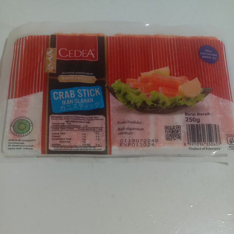 Jual CRAB STICK CEDEA 250 GR IKAN OLAHAN | Shopee Indonesia