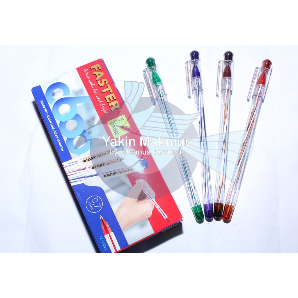 Jual BALLPOINT PULPEN FASTER C600 NON-MEKANIK | Shopee Indonesia