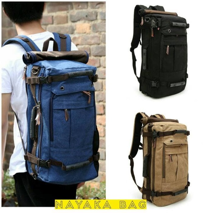 Jual Tas Ransel Pria Kanvas Impor (3 In 1).Muat laptop 15.6"-NAYAKA ...