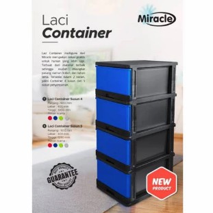 Jual RAK CONTAINER SUSUN 4 MIRACLE KONTENER LEMARI LACI PLASTIK KABINET ...