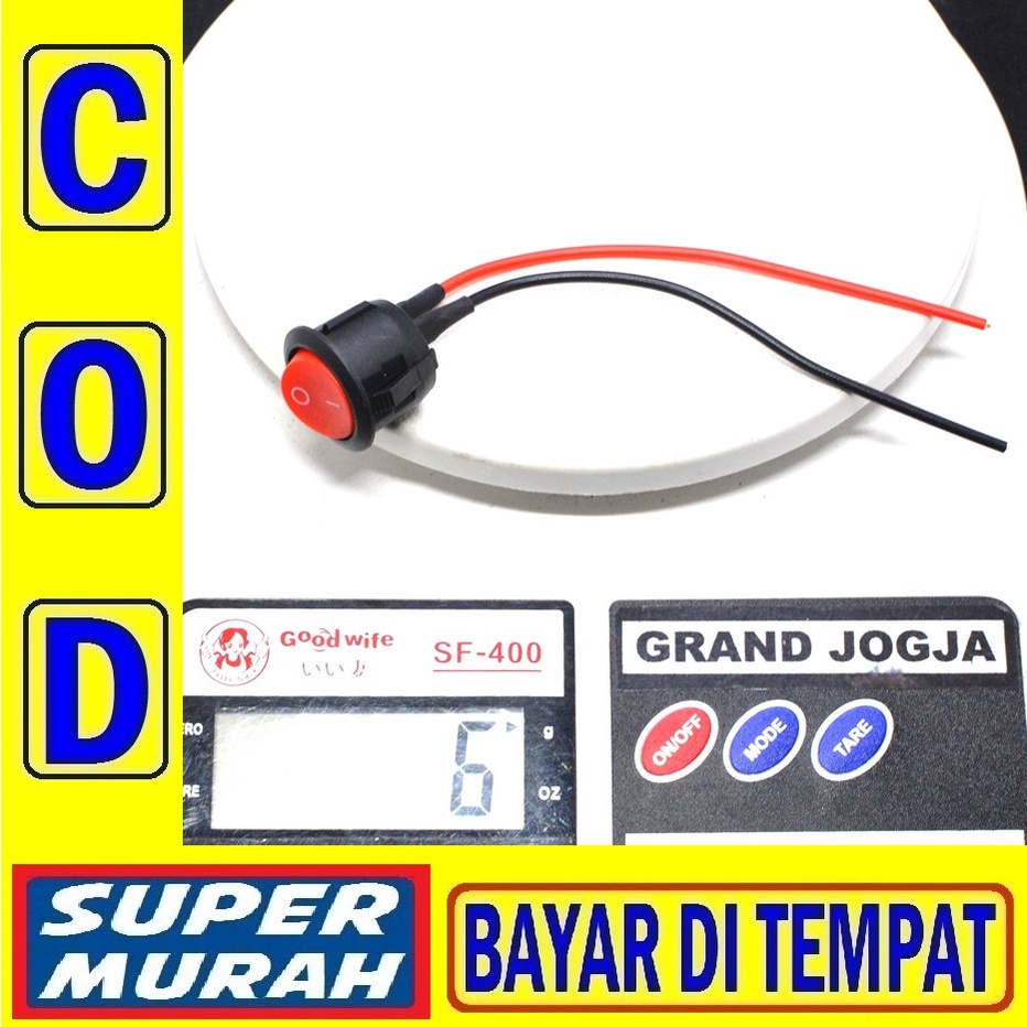 Jual RAK 1 Saklar + Kabel On Off Bulat Switch Tombol Led Lampu Motor ...