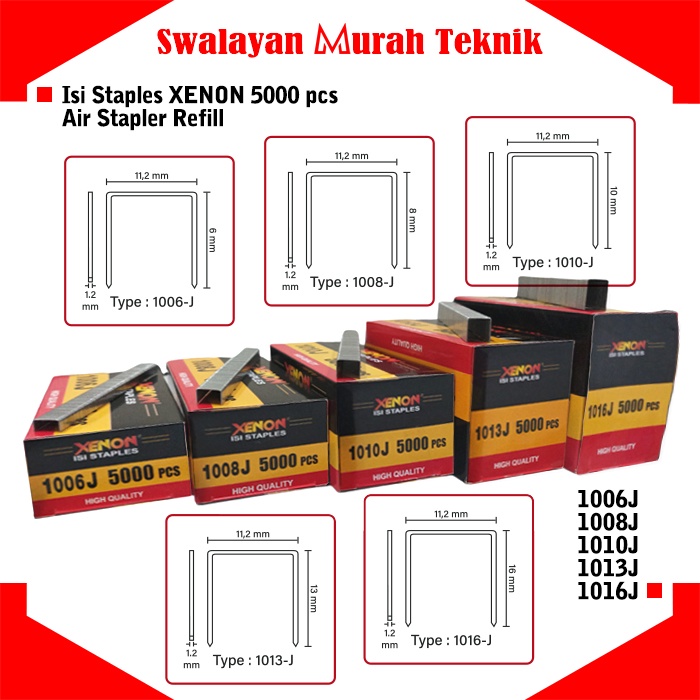 Jual XENON Isi Staples Angin Air Stapler Refill 1006J / 1008J / 1010J ...