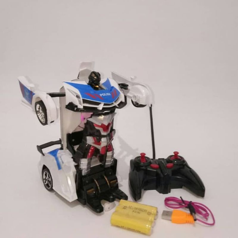 Jual Mobil polisi transformasi Robot 2in1 baterai casan dan charger ...