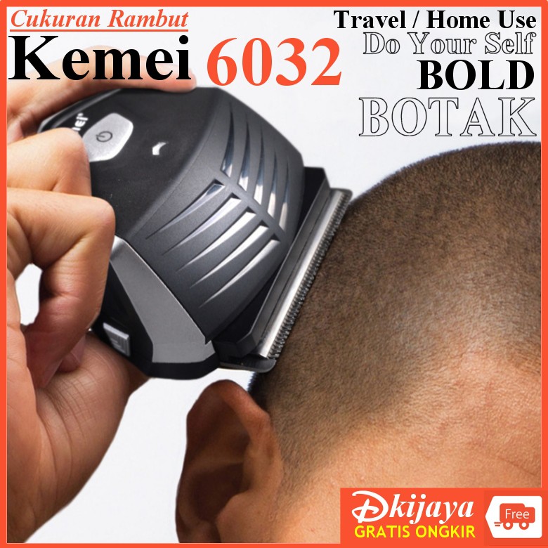 Jual Kemei 6032 Cukuran KM6032 Clipper BOLD Botak DIY mesin cukur rambut portabel rambut janggut ...