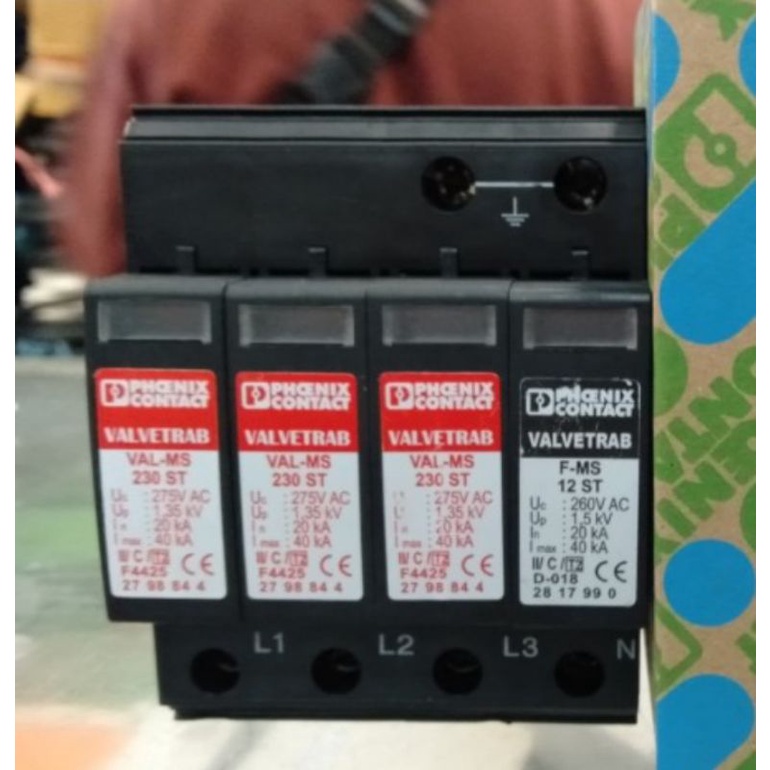 Jual Surge Arrester Phoenix VAL-MS 230 ST 275Vac 3P + 1P F-MS 12 ST ...