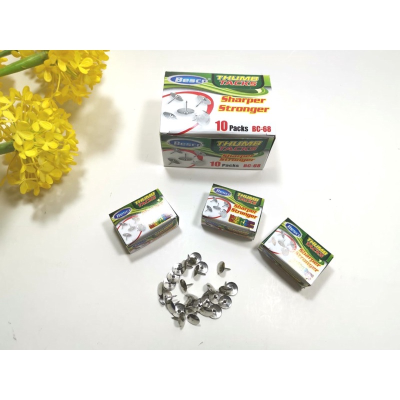 Jual Paku payung / pines ( thumb tack ) 1 pak isi 10 box kecil isi 25 ...