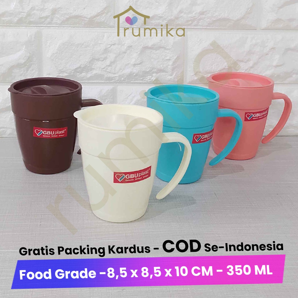 Jual Cangkir Tutup / Mug Tutup Unik / Gelas Plastik Tutup Kimmy 350 ml ...