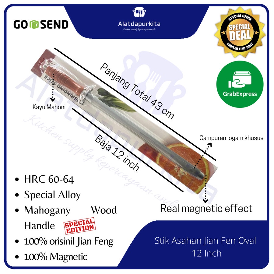 Jual Stik Alat Pengasah Asahan Asah Penajam Oval Golok Pisau Gunting ...
