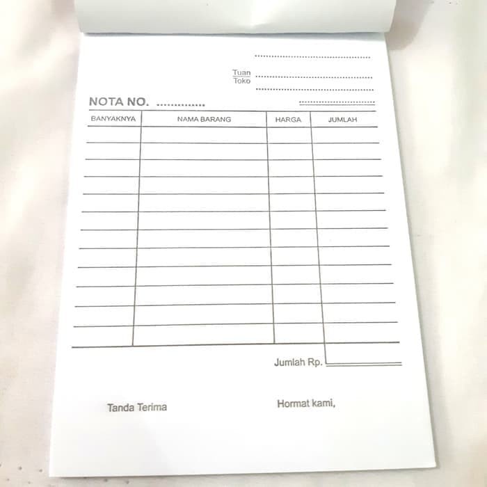 Jual nota kontan/ nota lunas/ nota kontan paperline 108x15mm 1 ply/ nota kontan murah/ nota ...