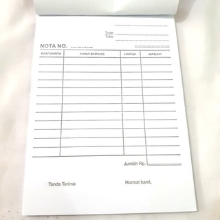 Jual nota kontan/ nota lunas/ nota kontan paperline 108x15mm 1 ply ...