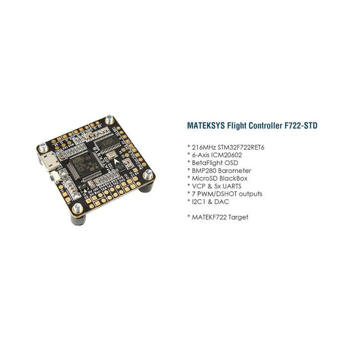 Jual Matek F722-STD F7 w/ OSD BMP280 Blackbox SDA/SCL Flight Controller ...