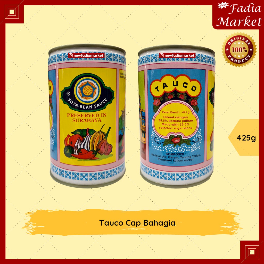 Jual Soya Bean Sauce (Saus Tauco Kaleng) Cap Bahagia 425g | Shopee ...
