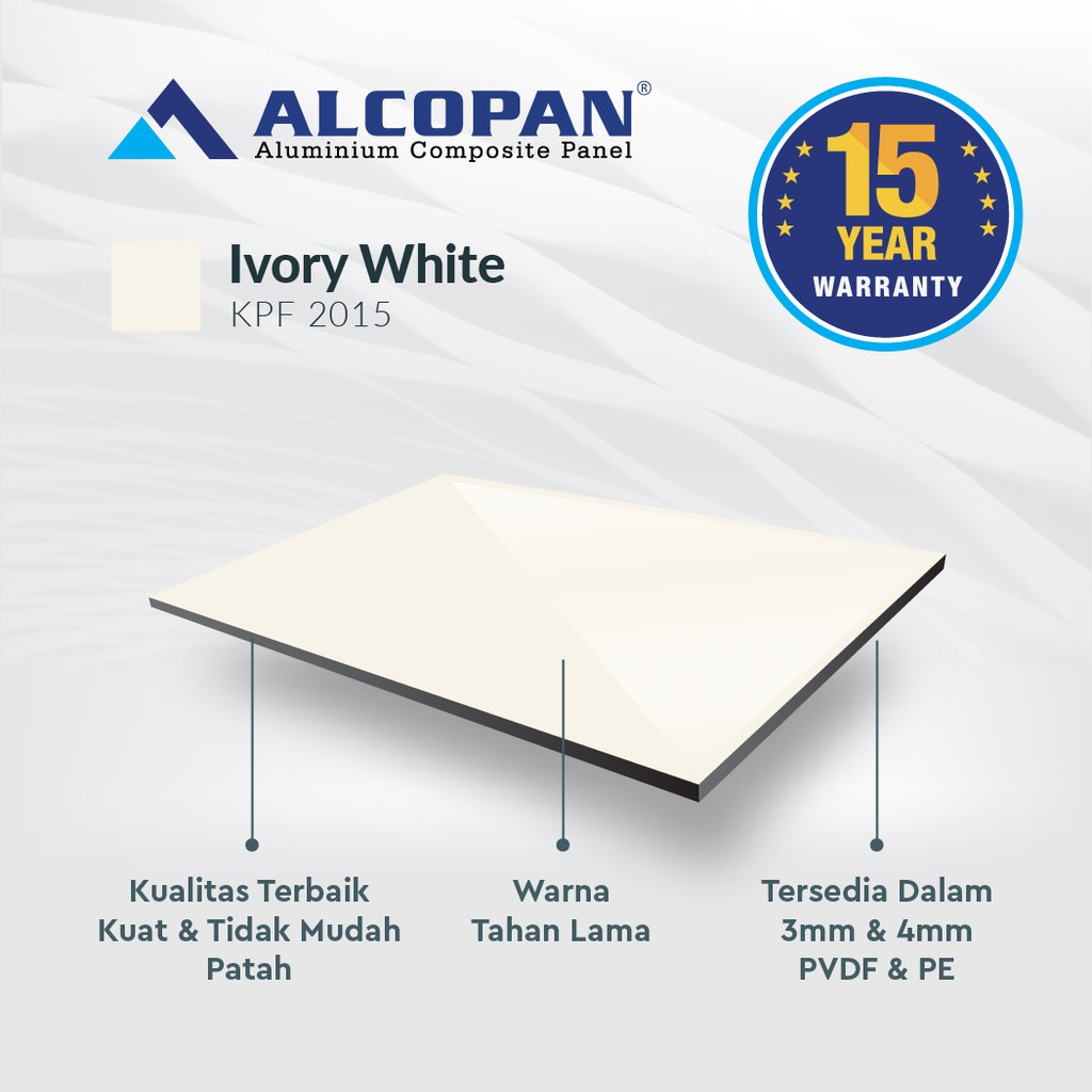 Jual ACP Alcopan Ivory 4mm PVDF Outdoor Aluminium Composite Panel ...