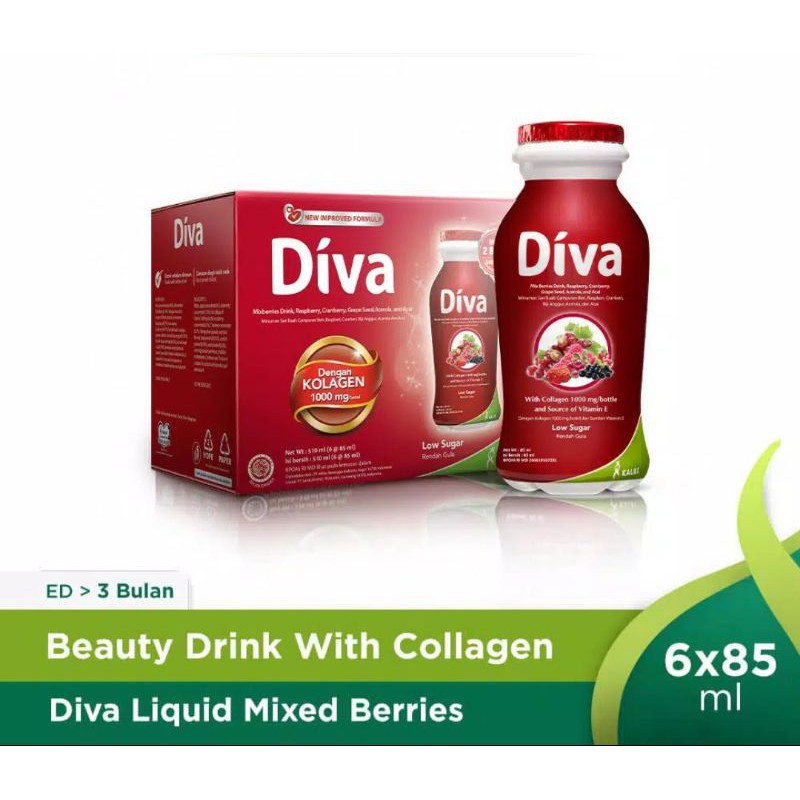 Jual Diva Beauty Drink 6 x 85 ml low sugar (minuman 1000 Colagen aktiv ...