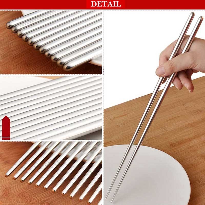 Jual Sumpit Stainless Steel 23cm isi 5 pasang Alat Makan Korea Resto ...