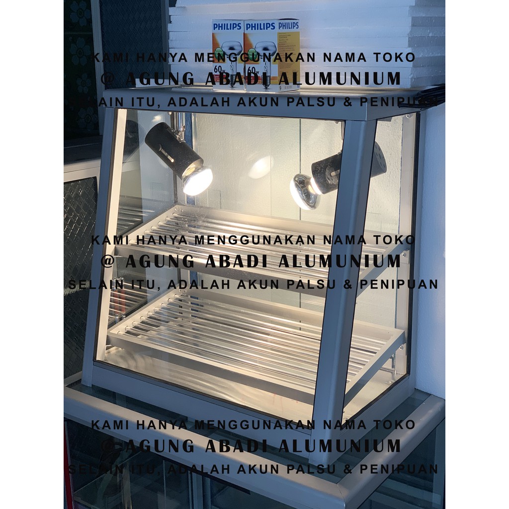 Jual Etalase Showcase Warmer Pemanas Ayam Fried Chicken 2 Rak 2 Lampu ...