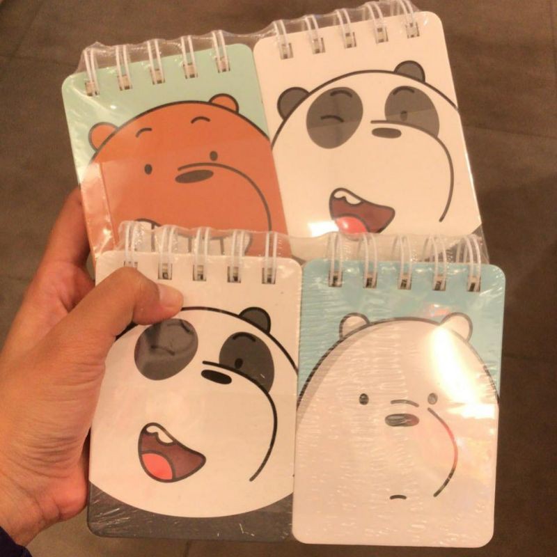 Jual MINISO We Bare Bears Small Wirebound Book / notepad we bare bears ...