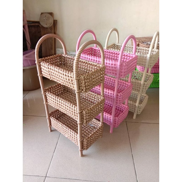 Jual Rak susun kupat / Rak 3 susun /Rak rotan | Shopee Indonesia