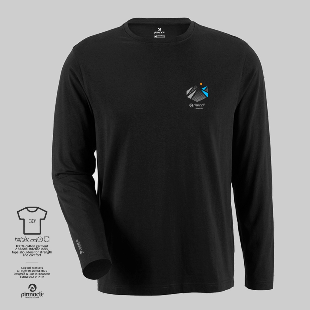 Jual Pinnacle Pro Official T-Shirt Long Sleeve Mountain Dot - Black ...