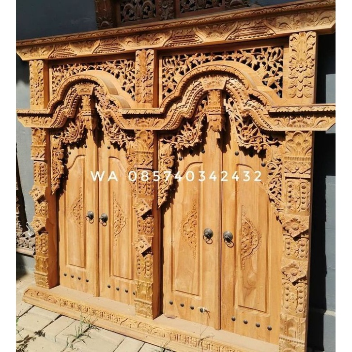 Jual Jendela Gebyok Ukir Gandeng L170xT150 Kayu Jati Jepara | Shopee ...