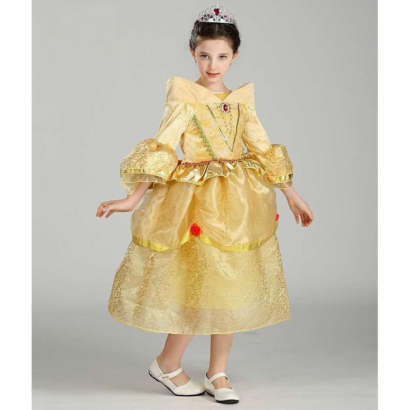 Jual Dress Kostum Gaun Princess Belle Kuning Emas (Beauty and The Beast ...