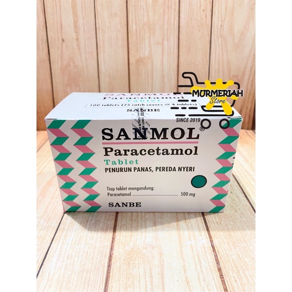 Jual SANMOL Tablet BOX isi 25 strip(100 tablet)- Obat Sakit Kepala ...