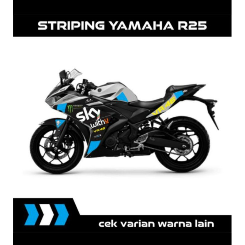 Jual STRIPING MOTOR R25 SKY VR 46 / STIKER YAMAHA R25 MOTIF SKY MOTO GP ...